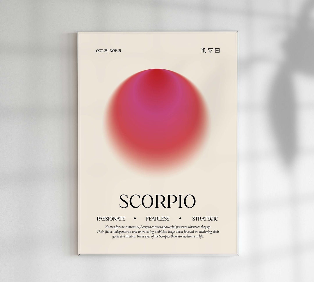 Scorpio Wall Art, Zodiac Poster, Scorpio Gift, Star Sign Decor, Zodiac ...