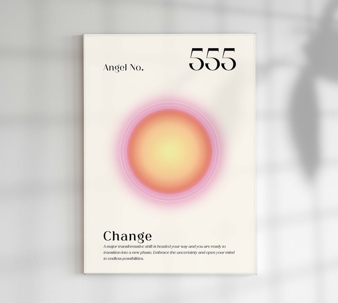 Angel Number 555 Poster, Manifestation Print, Gradient Wall Art ...