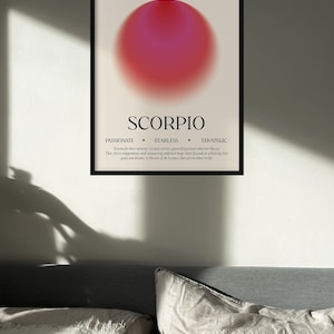 Scorpio Wall Art, Zodiac Poster, Scorpio Gift, Star Sign Decor, Zodiac ...