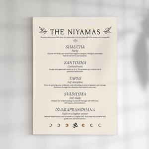 Yamas and Niyamas Poster, Yoga Art Print, Hindu Wall Art, Spiritual ...