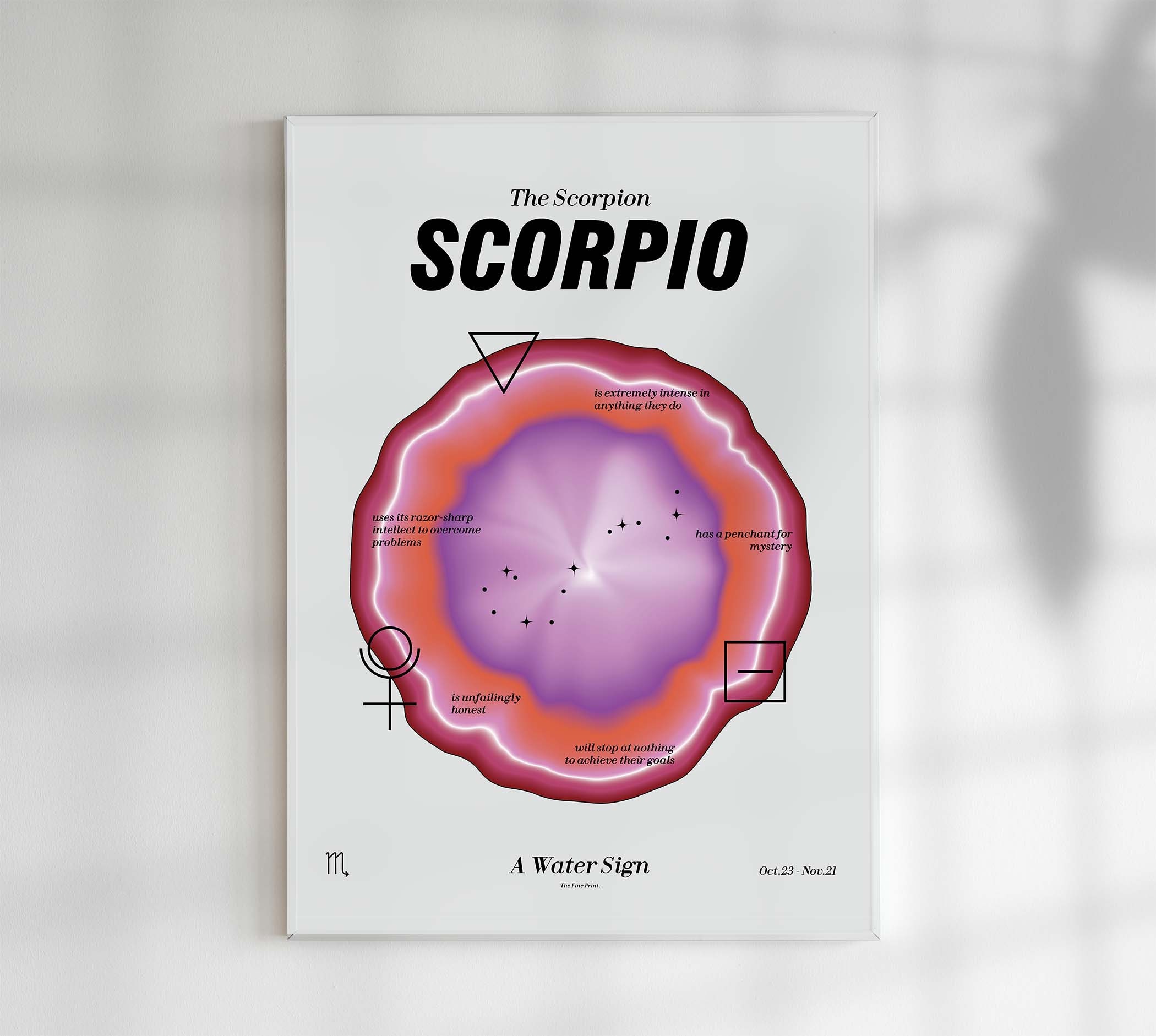 Scorpio Wall Art, Zodiac Poster, Scorpio Gift, Star Sign Decor, Zodiac ...