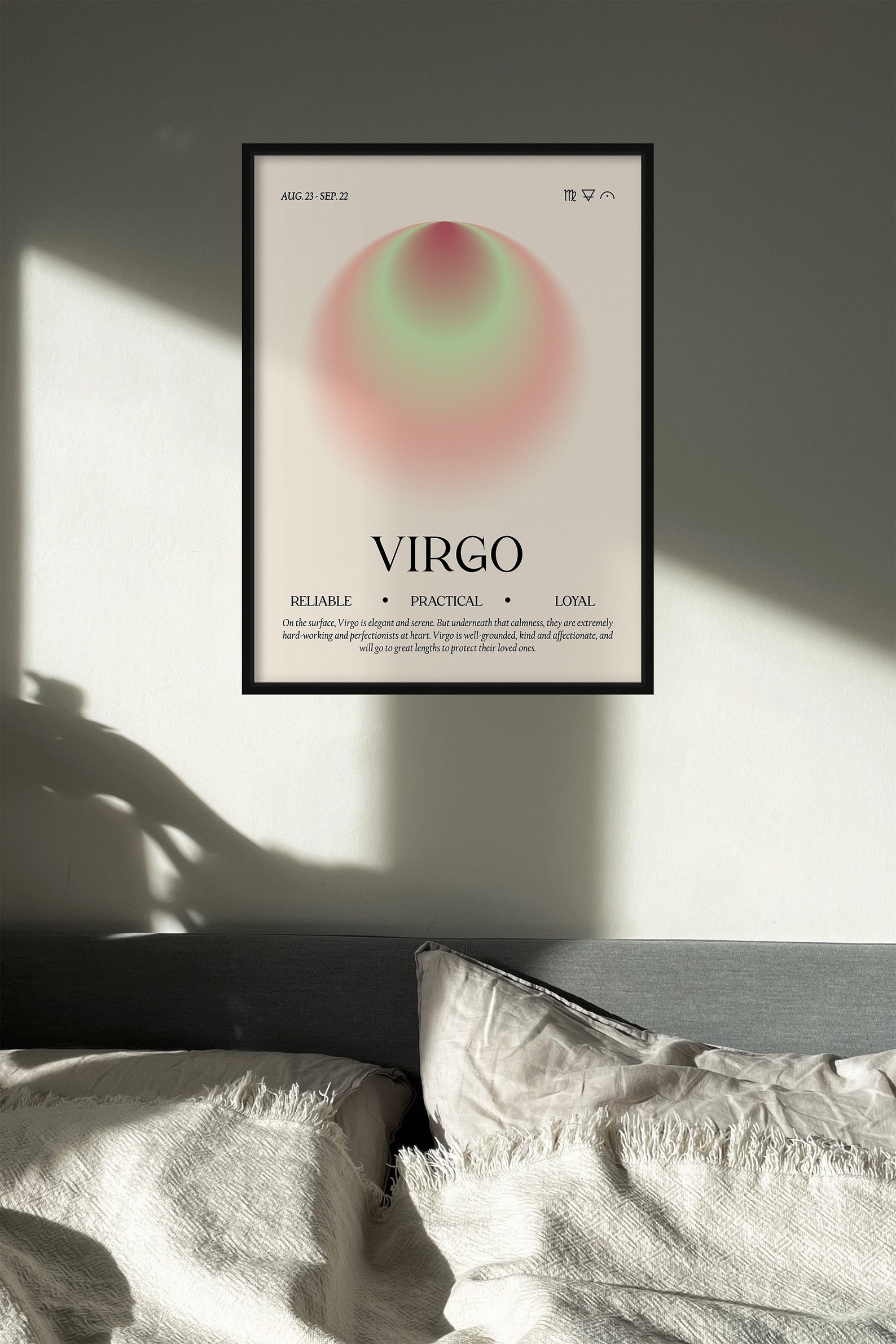 Virgo Wall Art, Zodiac Poster, Virgo Gift, Star Sign Decor, Zodiac Aura ...
