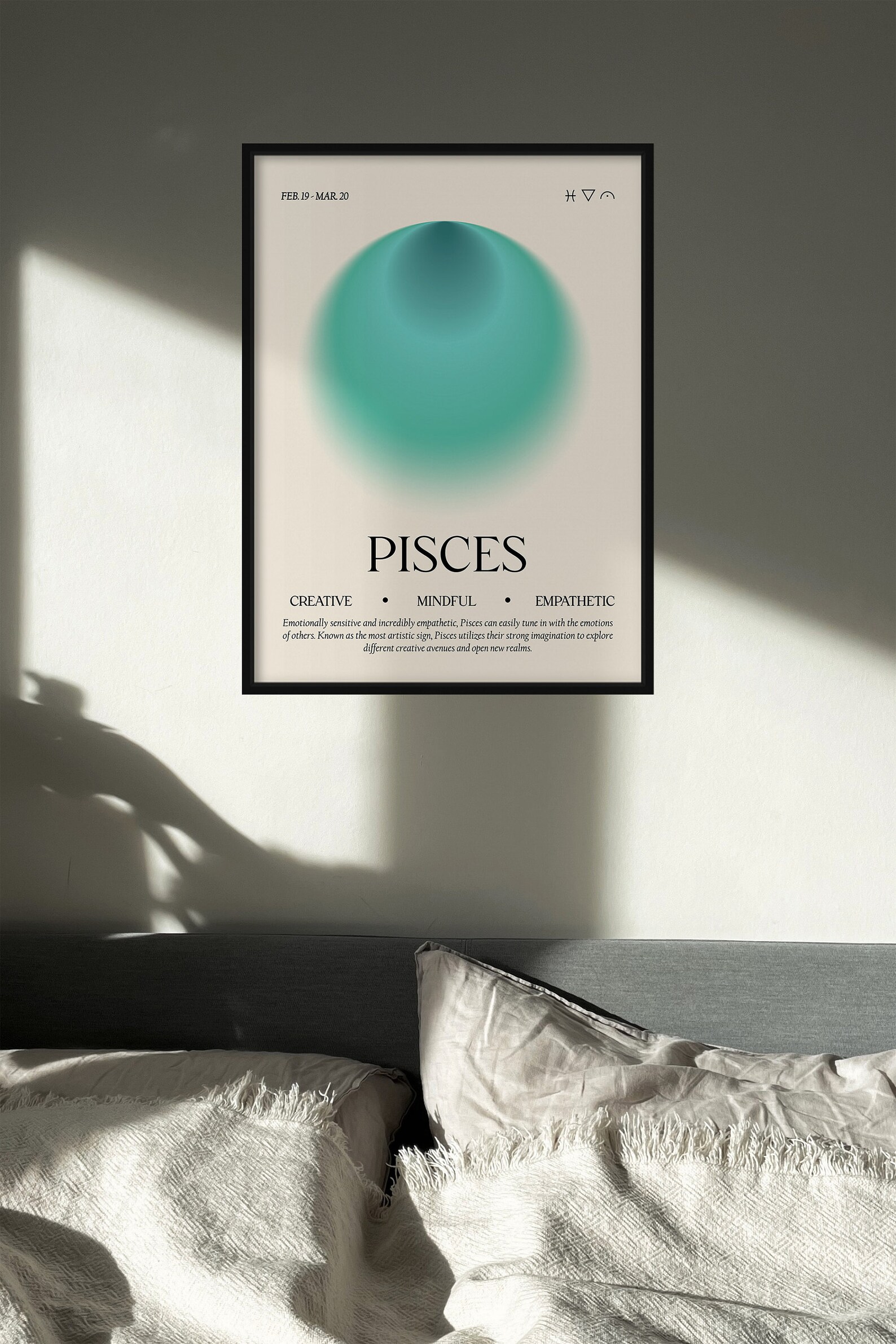 Pisces Wall Art Zodiac Poster Pisces Gift Star Sign Decor - Etsy