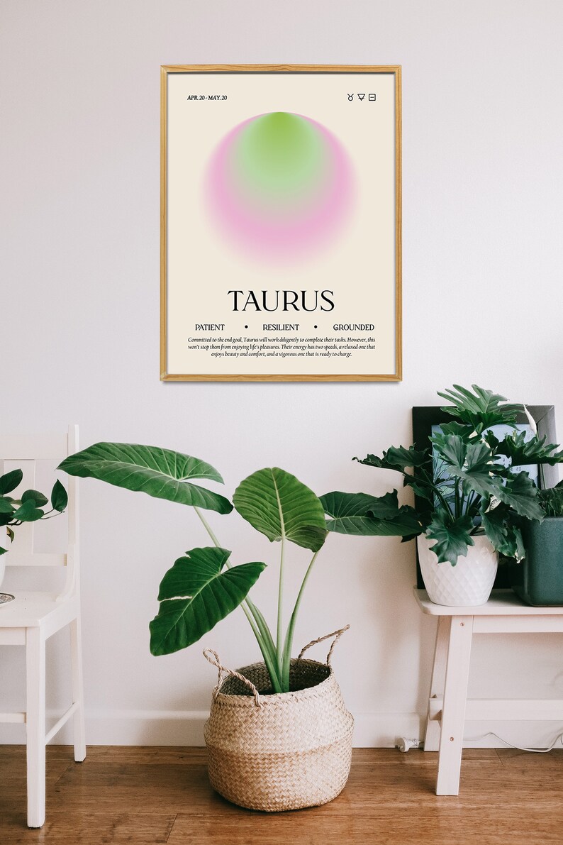 Taurus Wall Art Zodiac Poster Taurus Gift Star Sign Decor - Etsy
