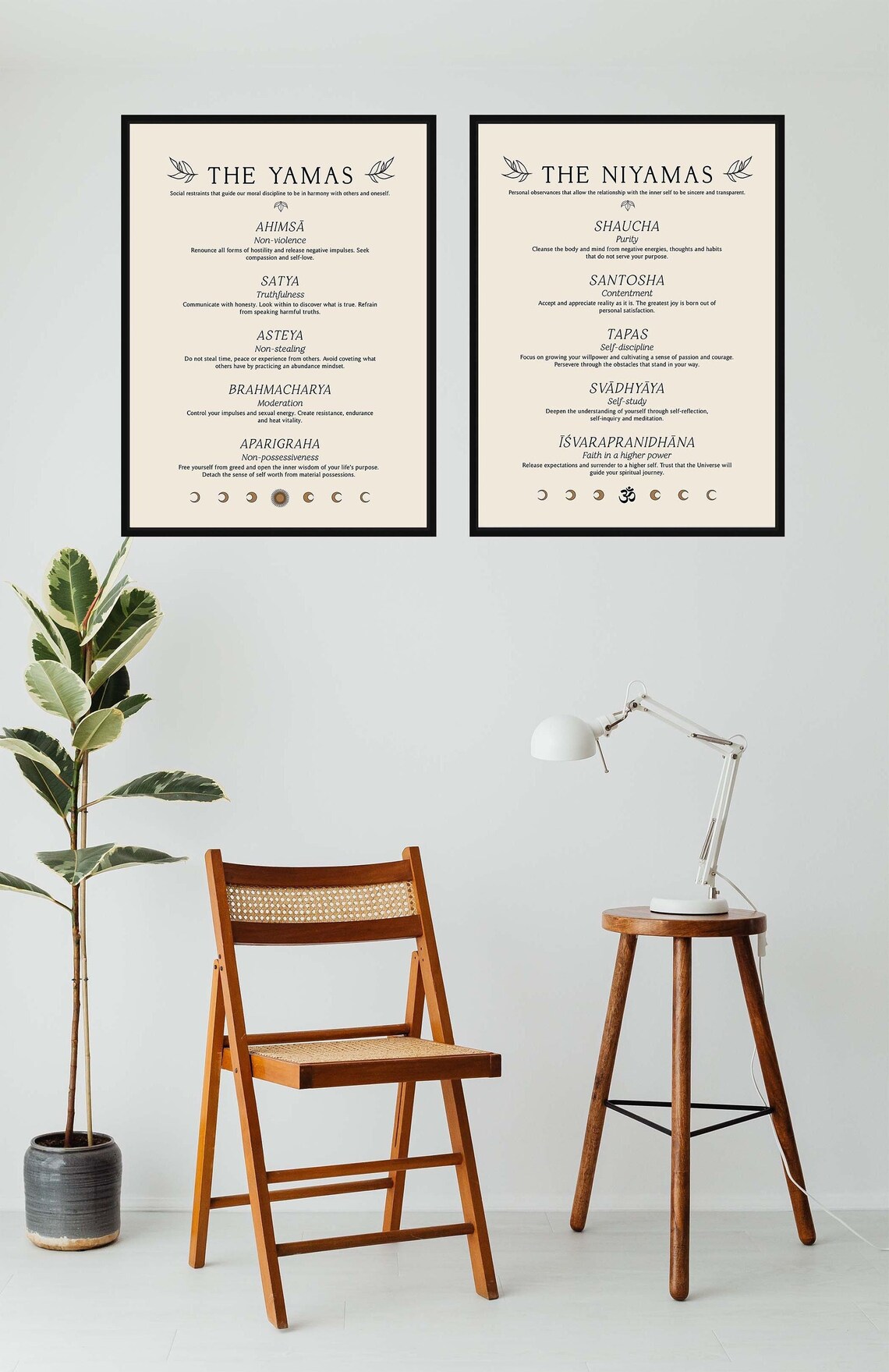 Yamas and Niyamas Poster Yoga Art Print Hindu Wall Art - Etsy
