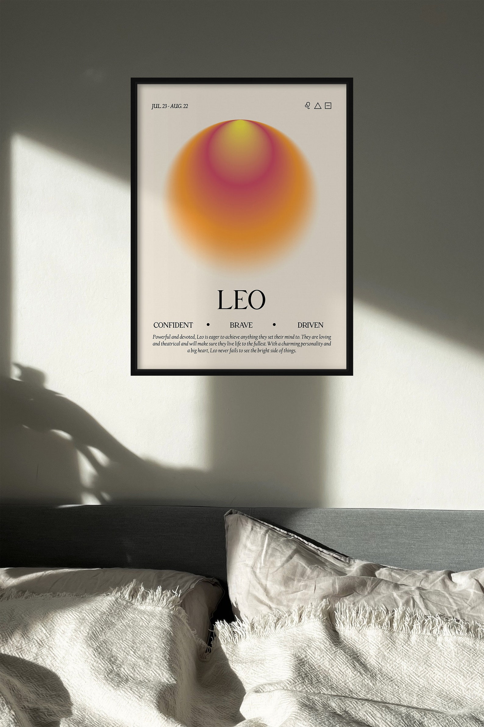 Leo Wall Art Zodiac Poster Leo Gift Star Sign Decor Zodiac - Etsy