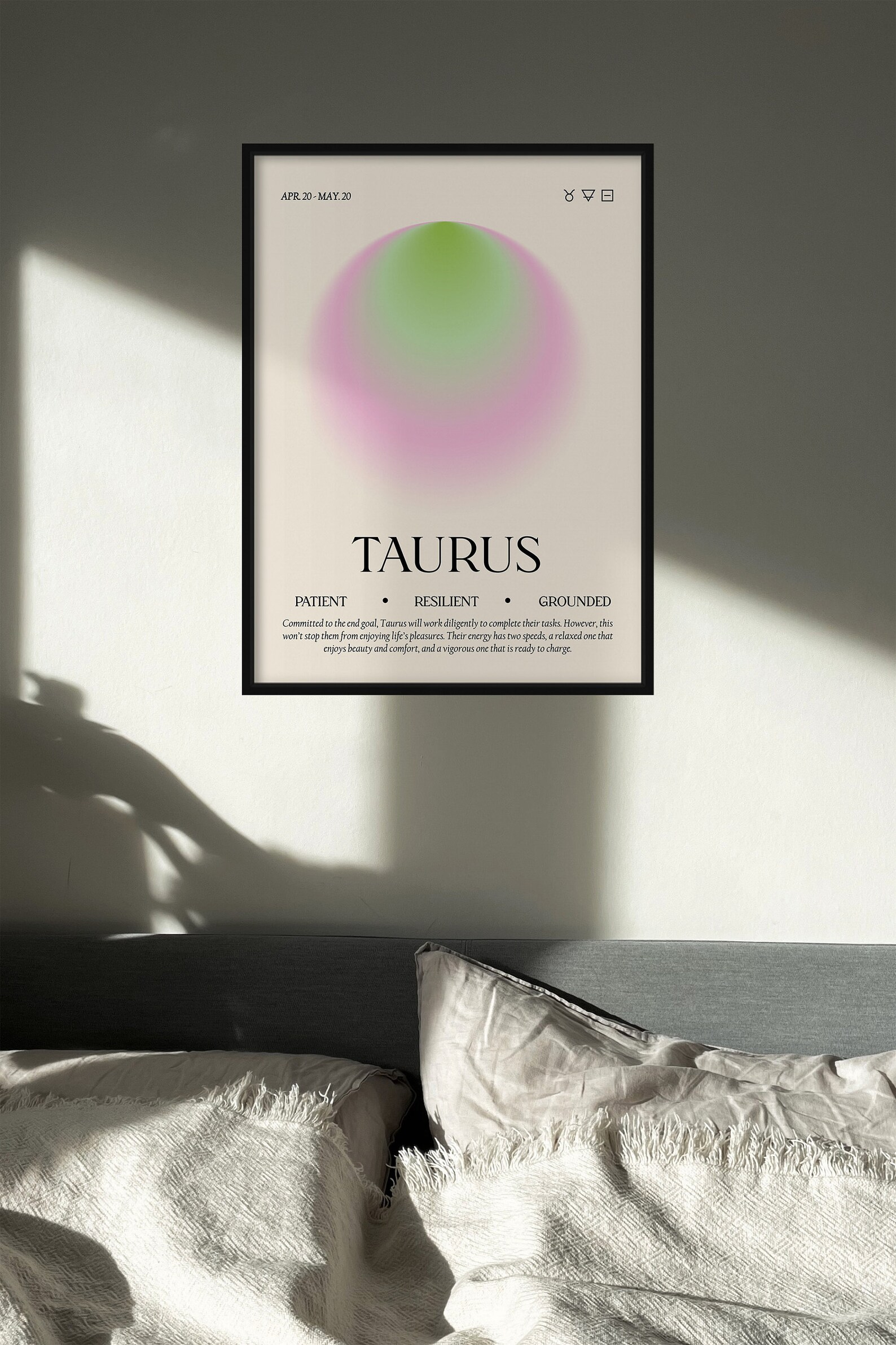 Taurus Wall Art Zodiac Poster Taurus Gift Star Sign Decor - Etsy