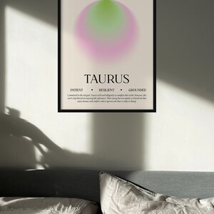Taurus Wall Art, Zodiac Poster, Taurus Gift, Star Sign Decor, Zodiac ...