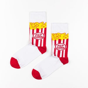 Popcorn Socks, Food Socks, Popcorn Gift, Gift for Foodlover, Crazy ...