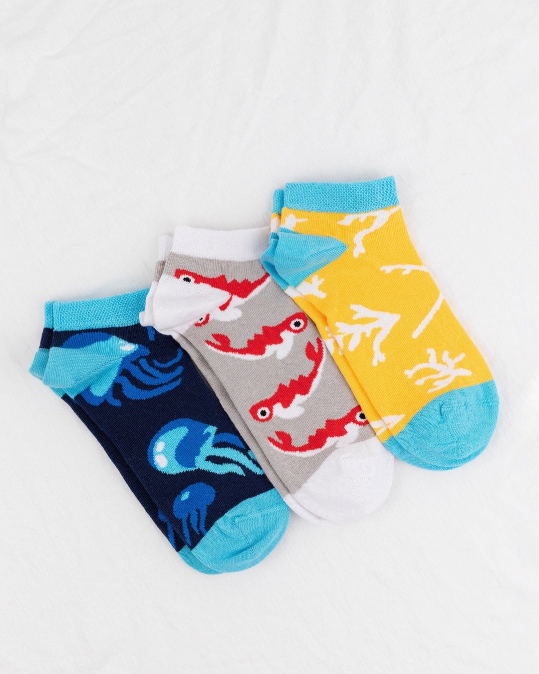 Ankle Socks, Shark Socks, Jellyfish Socks, Moss Socks, Ocean Socks, Sea ...