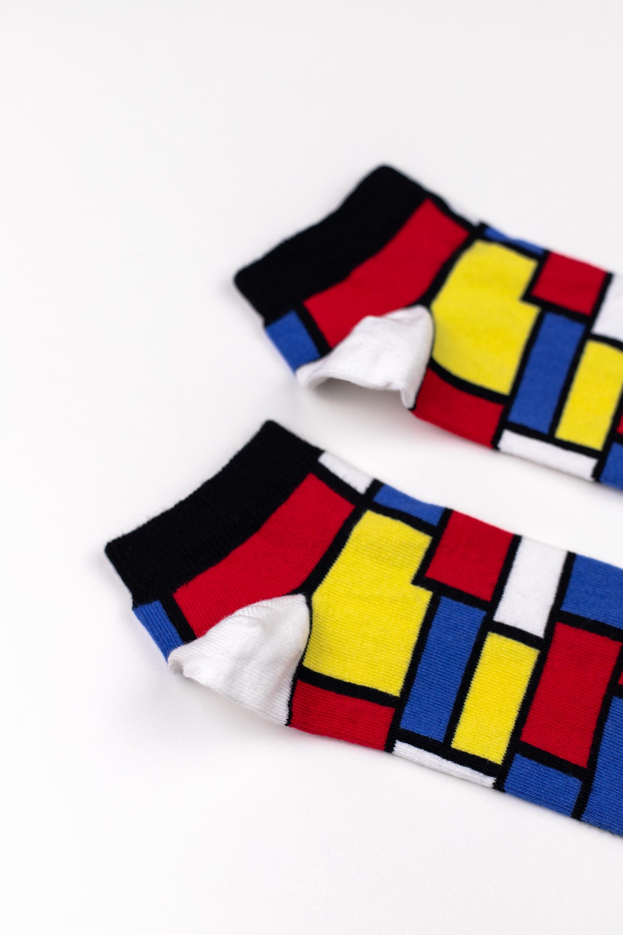 Piet Mondrian Socks, Ankle Socks, Art Socks, Low Cut Artist Socks, Red ...