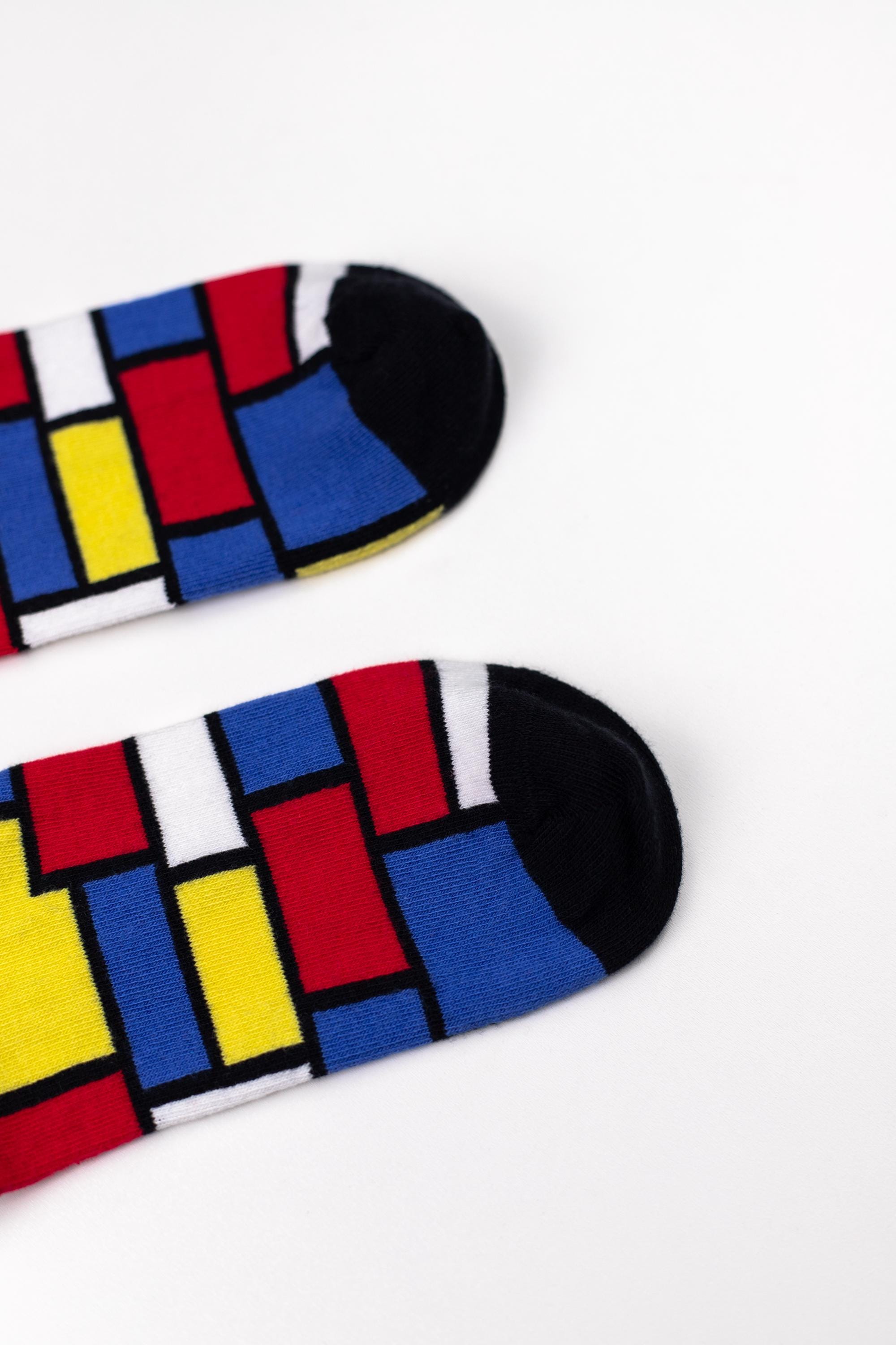 Piet Mondrian Socks, Ankle Socks, Art Socks, Low Cut Artist Socks, Red ...