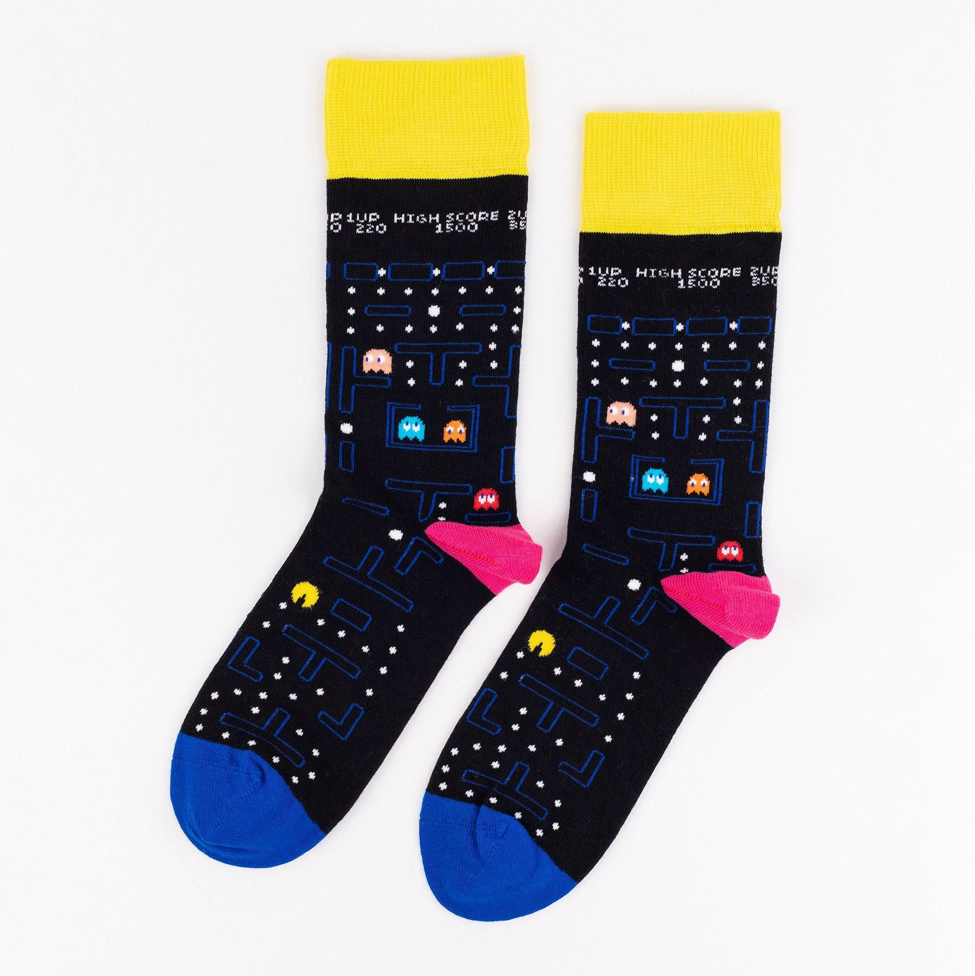 Pac-man Socks, Gift for Gamer, Game Socks, Retro Game Socks, Arcade ...