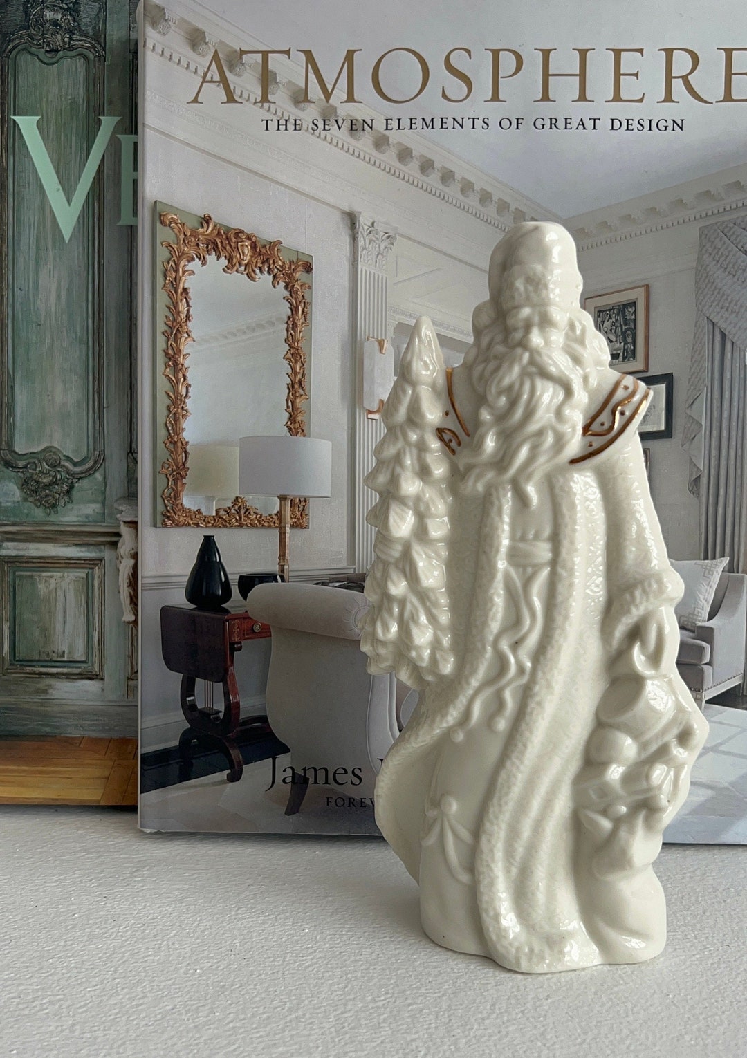 Vintage Porcelain Santa Claus Figurine Bisque Porcelain Christmas Decor ...