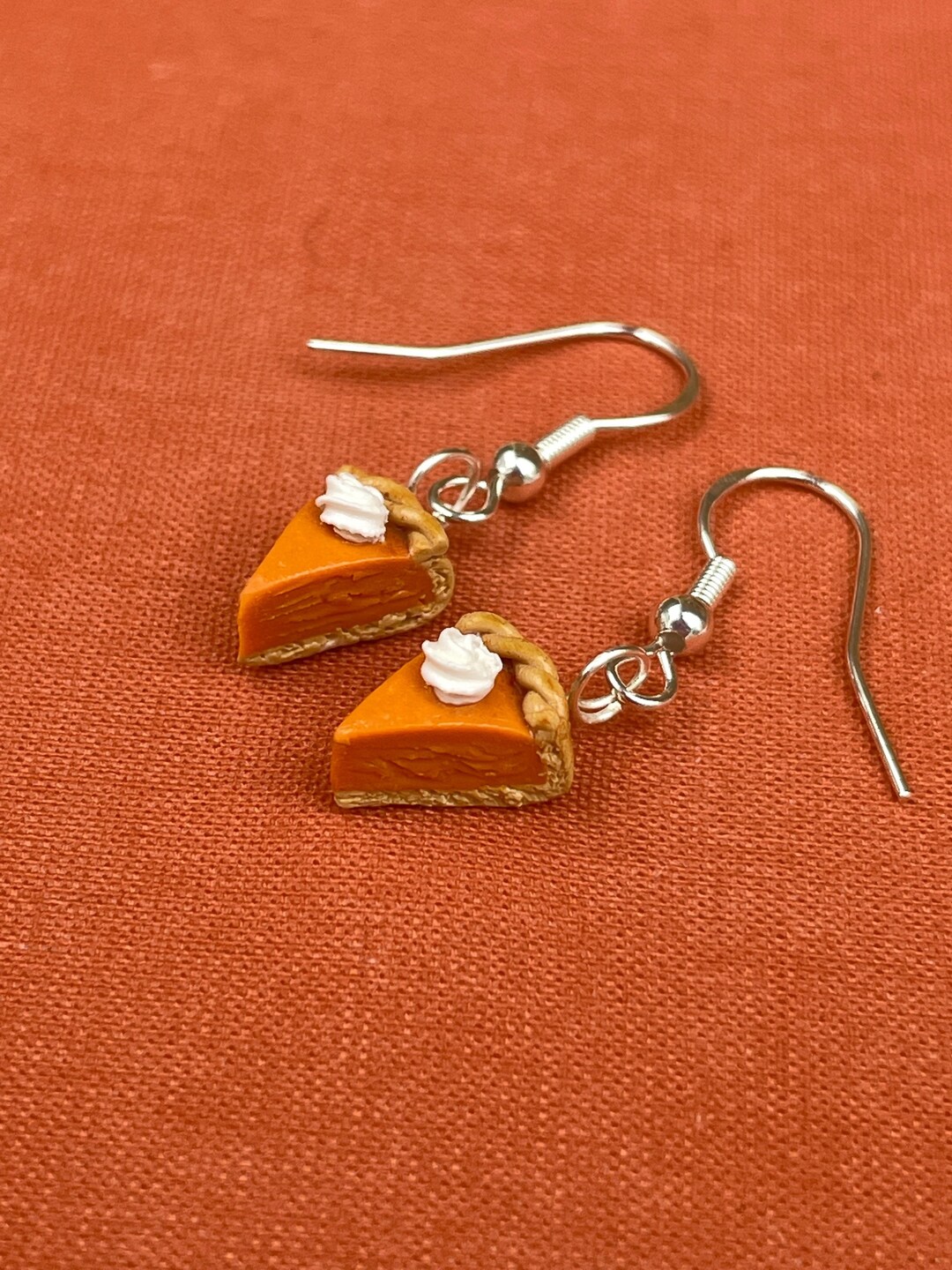 Mini Pumpkin Pie Dangle Earrings, Polymer Clay Food / Thanksgiving ...
