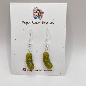 Mini Pickle Earrings, Polymer Clay Food / Pastry Miniatures Charm - Etsy