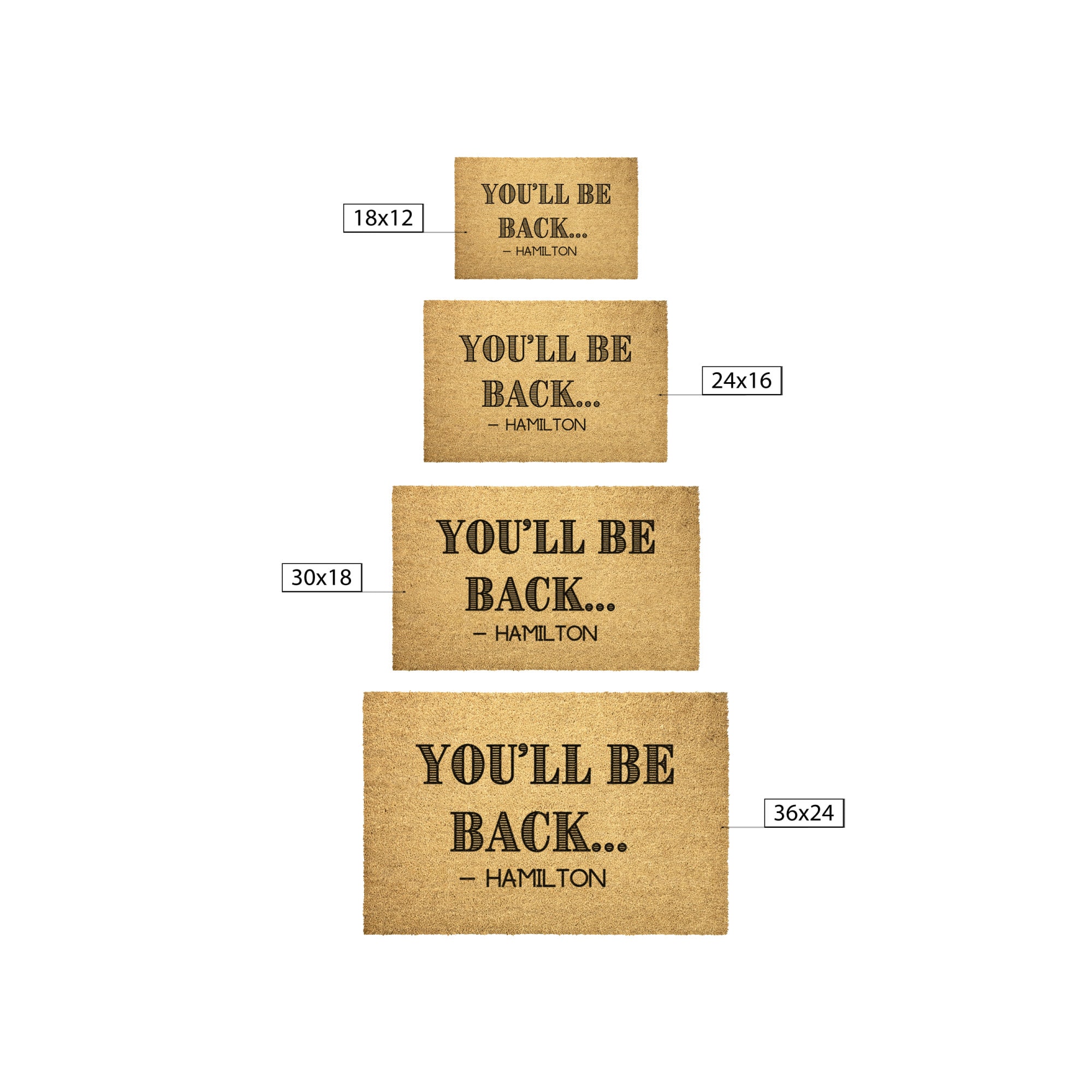 Hamilton Musical Inspired, youll Be Back, Minimalist Style, Coir ...