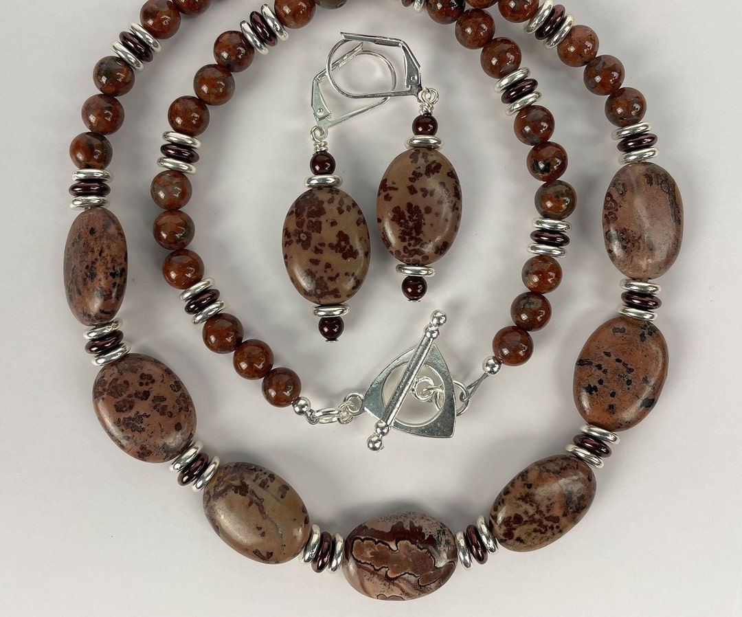 Gemstone Necklace Set; A Tale of Two Jaspers; Natural Apache Sage ...