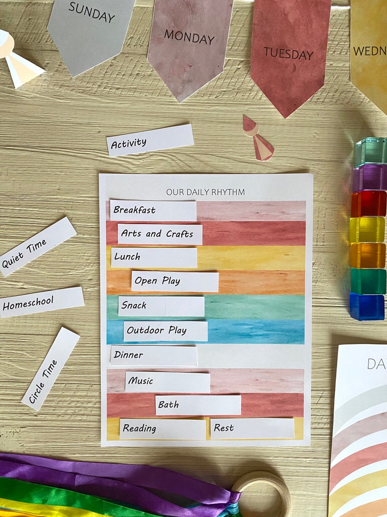 Waldorf Days of the Week Learning Pack: Watercolor Homeschool Decor ...