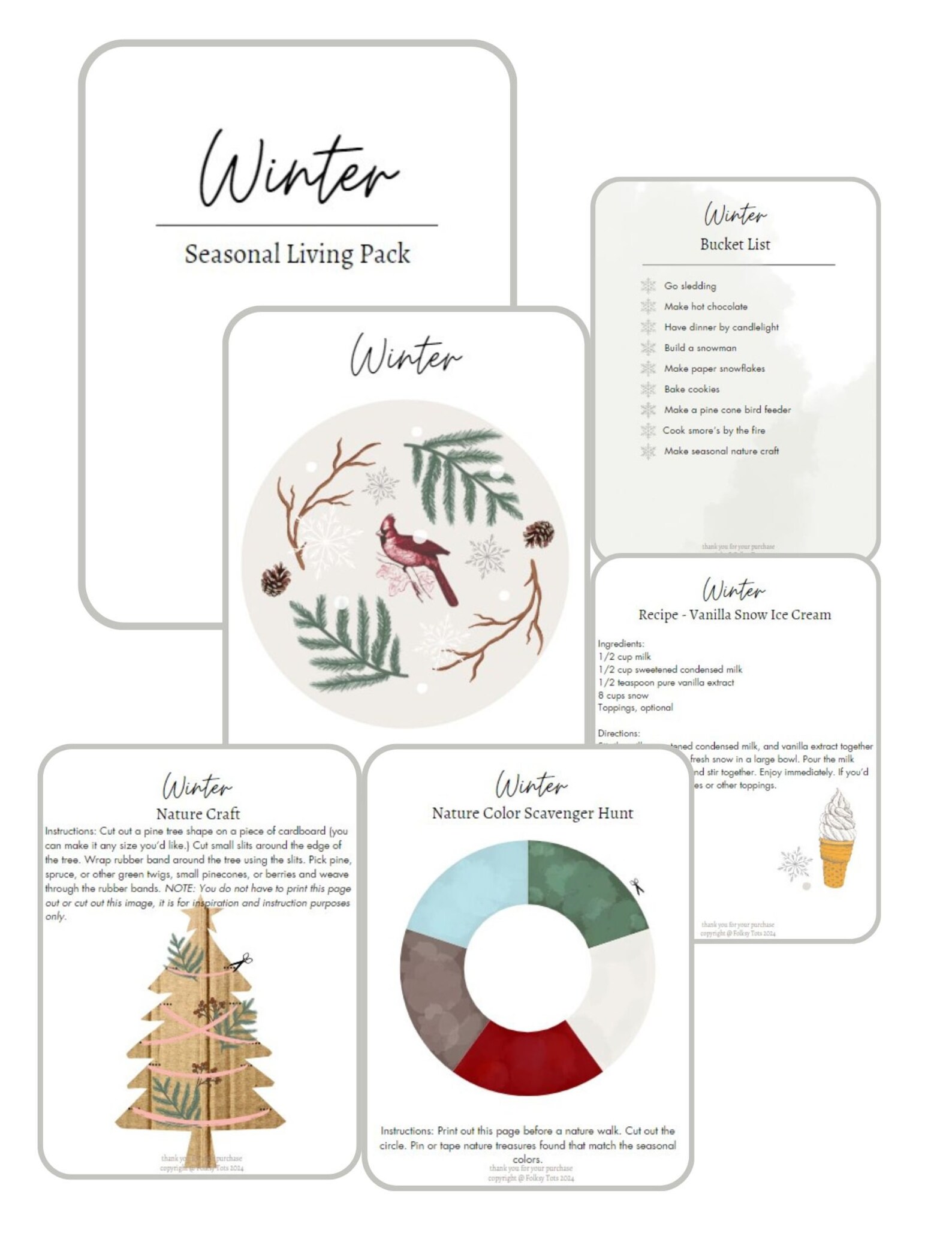 Seasonal Living Pack: Nature Scavenger Hunt, Bucket List (digital ...