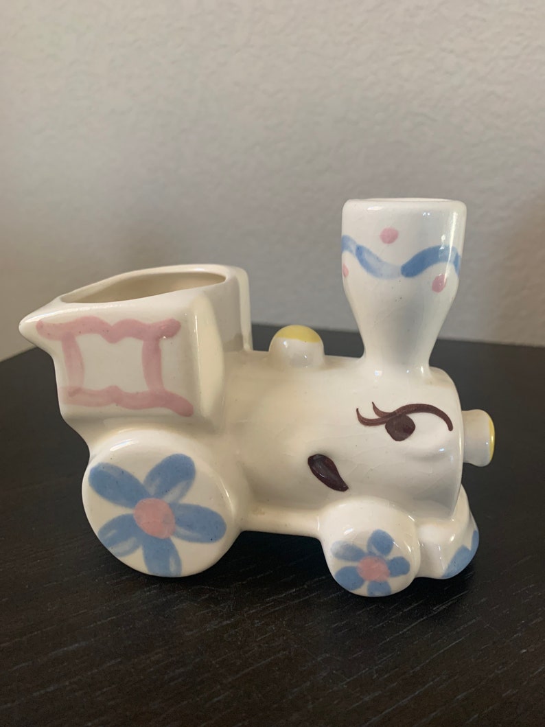 Vintage California Pottery Ceramic Train Locomotive Planter Figurine - Etsy