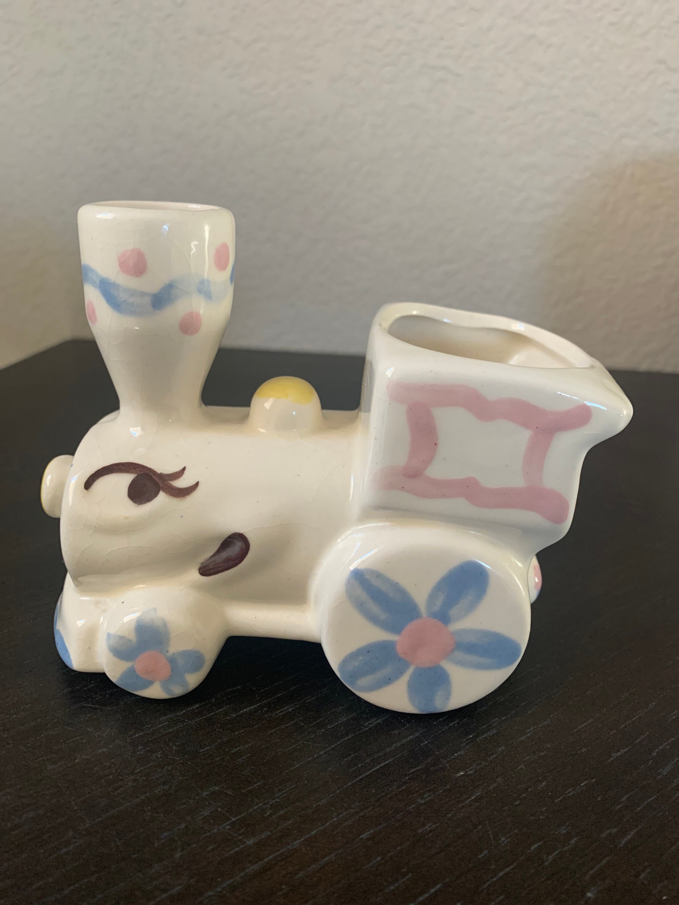 Vintage California Pottery Ceramic Train Locomotive Planter Figurine - Etsy