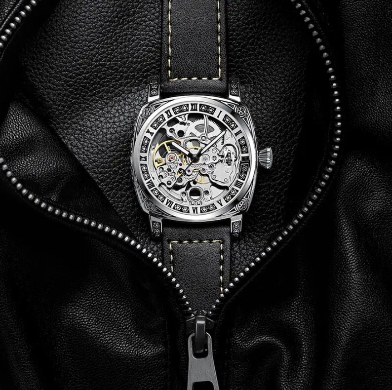 Men's Watches Skeleton Mechanical Automatic Engraved - Etsy