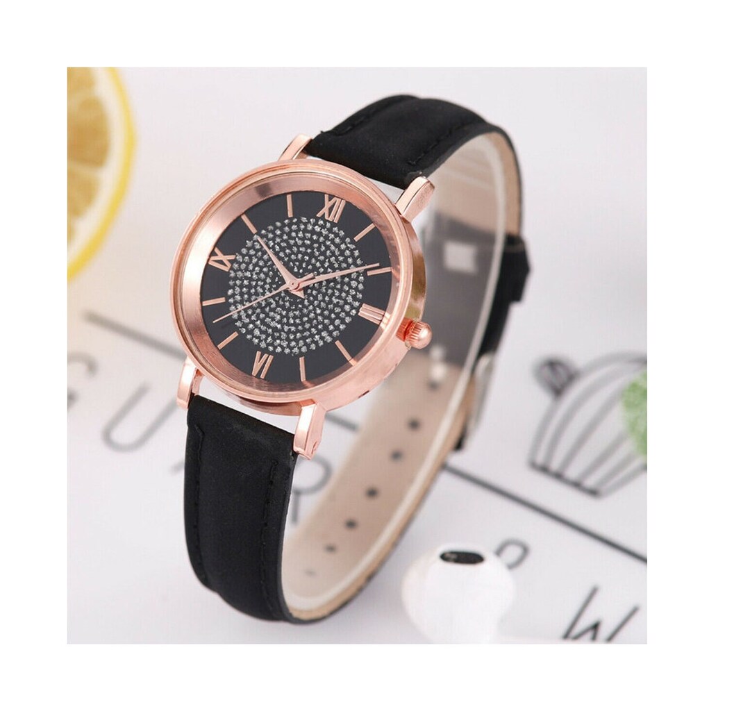 Women's Watches Ladies Wrist Watch Leather Strap Steel - Etsy UK