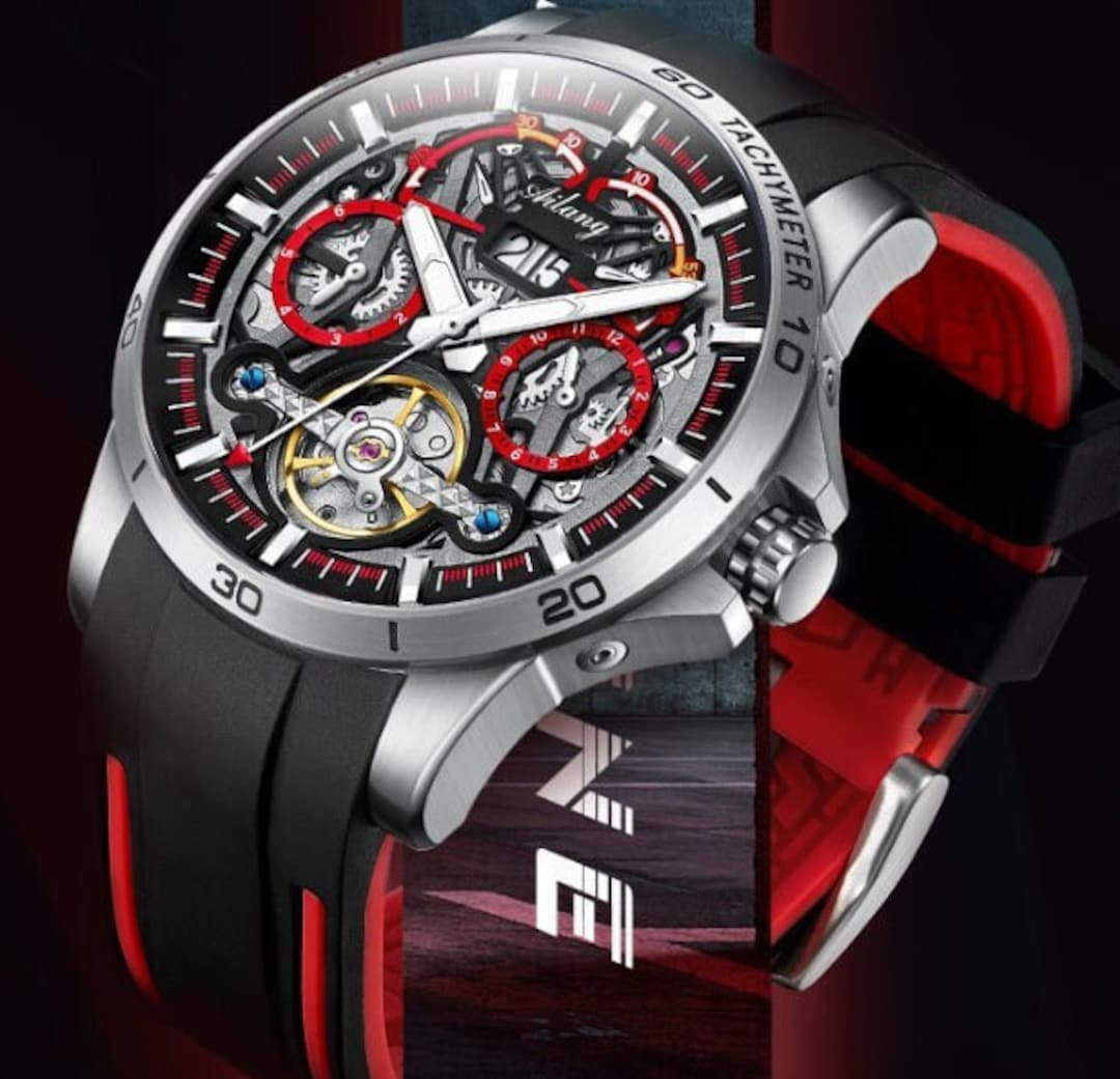 Men's Skeleton Watch Tourbillon Mechanical, Stainless Steel Automatic ...
