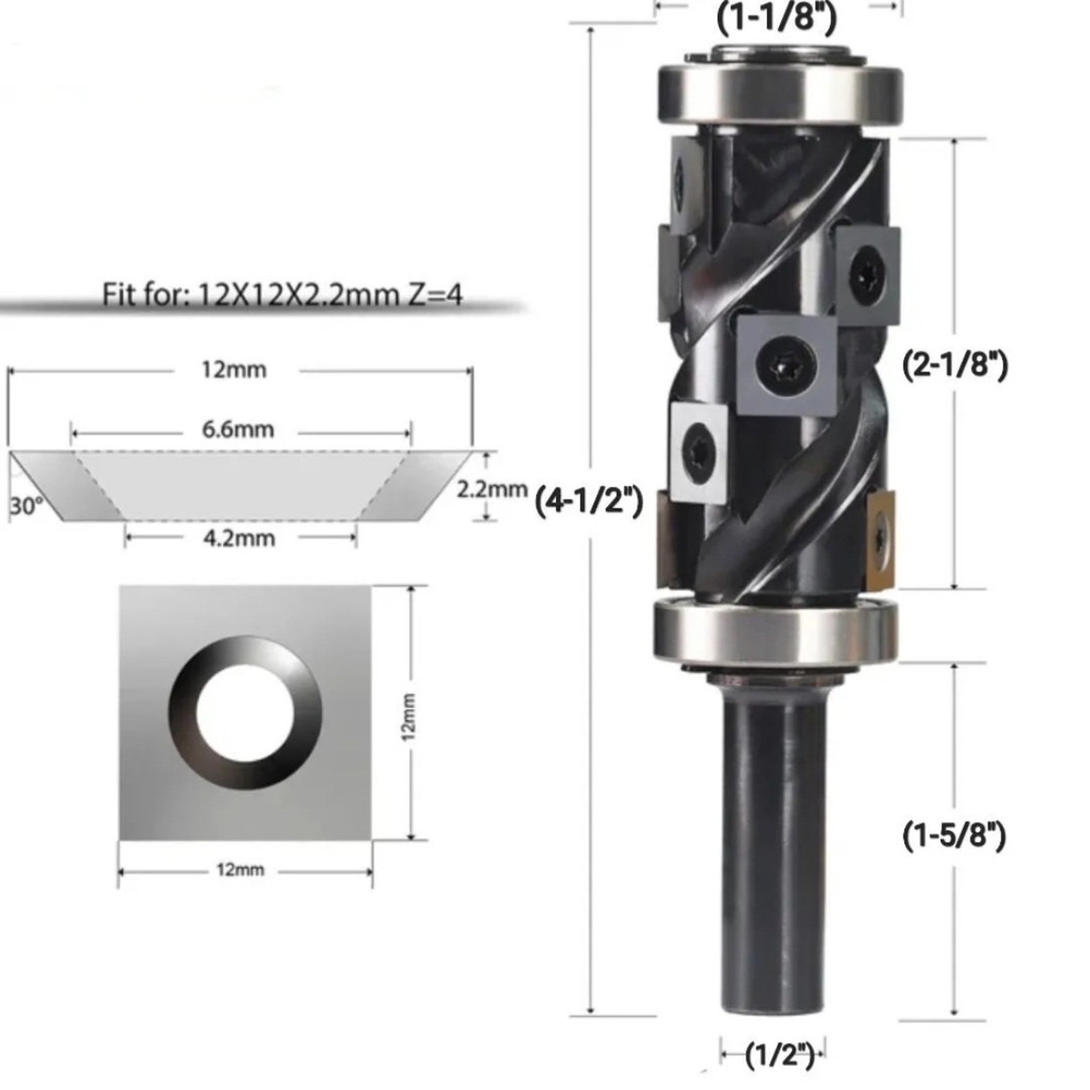 Flush Trim Router Bit With Carbide Inserts - 1/2" Shank - Etsy