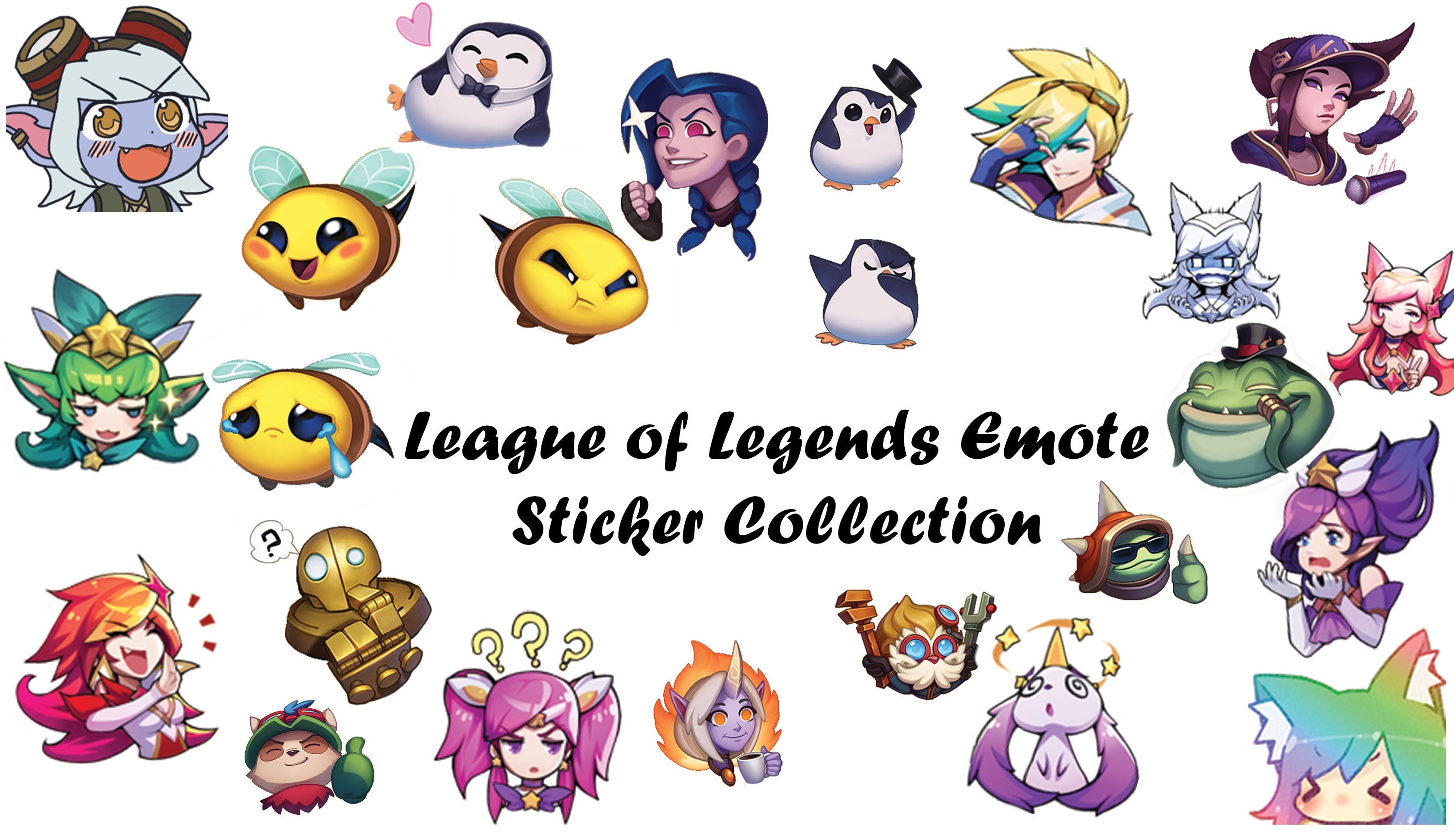 League of Legends Emotes Stickers Water-resistant , Laminated, High ...
