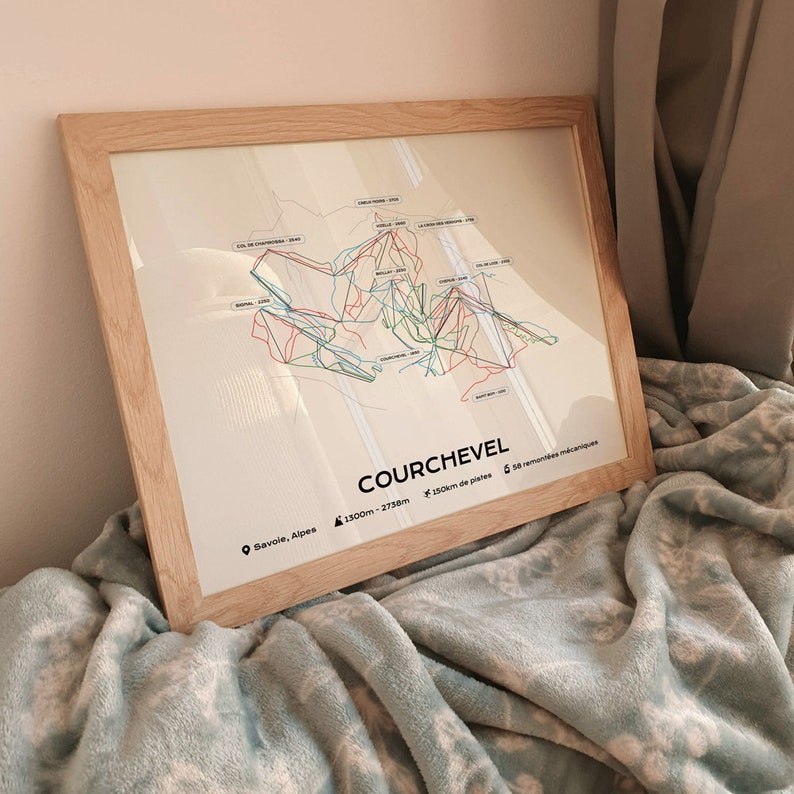 Poster / Poster of the Piste Map of the Courchevel Resort Ski Resort ...
