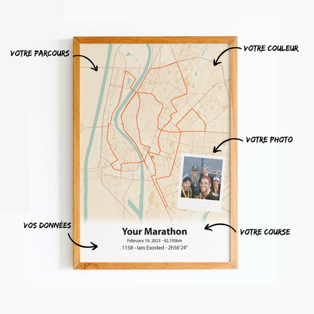 Personalized Marathon Poster Any Marathon, Strava Route - Etsy