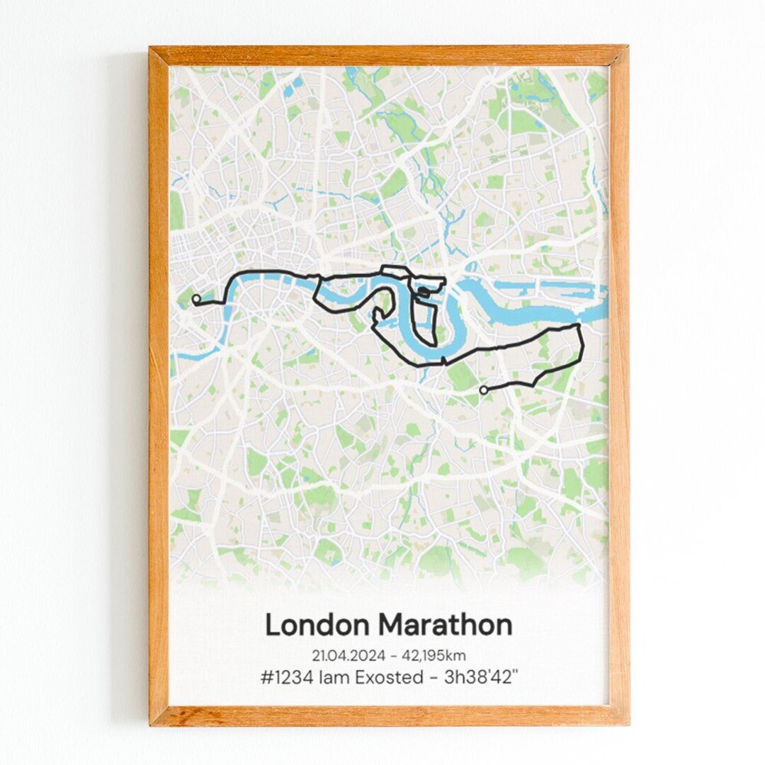 London Marathon Souvenir Poster Personalized Poster Running Marathon ...