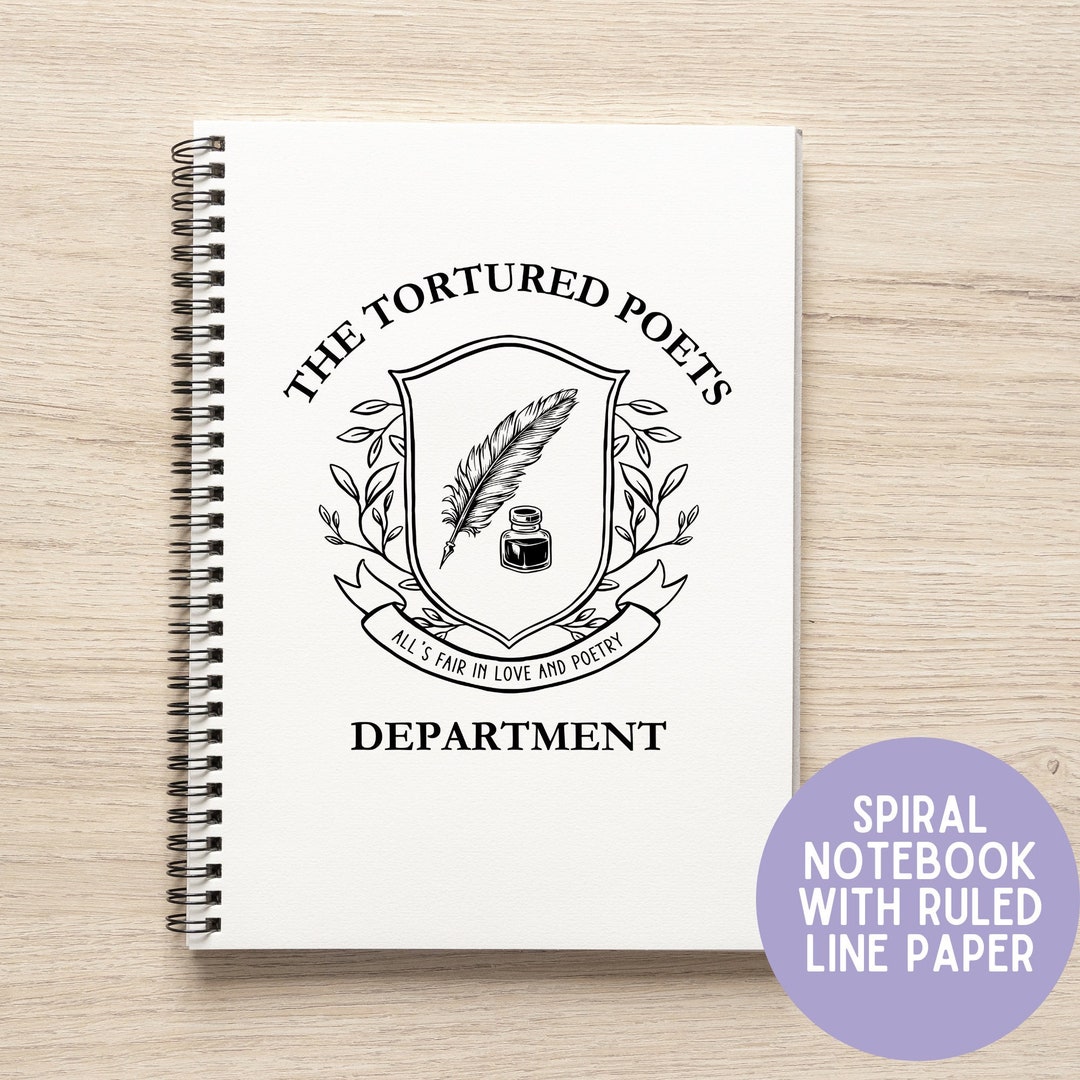 The Tortured Poets Department Spiral Notebook, Notebook for Swifties ...