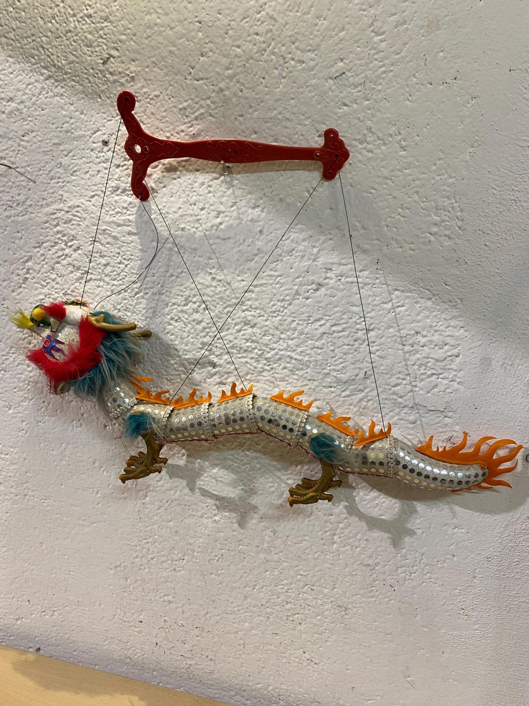 Dragon Marionette Puppet Vintage - Chinese for Festival - Plastic and ...