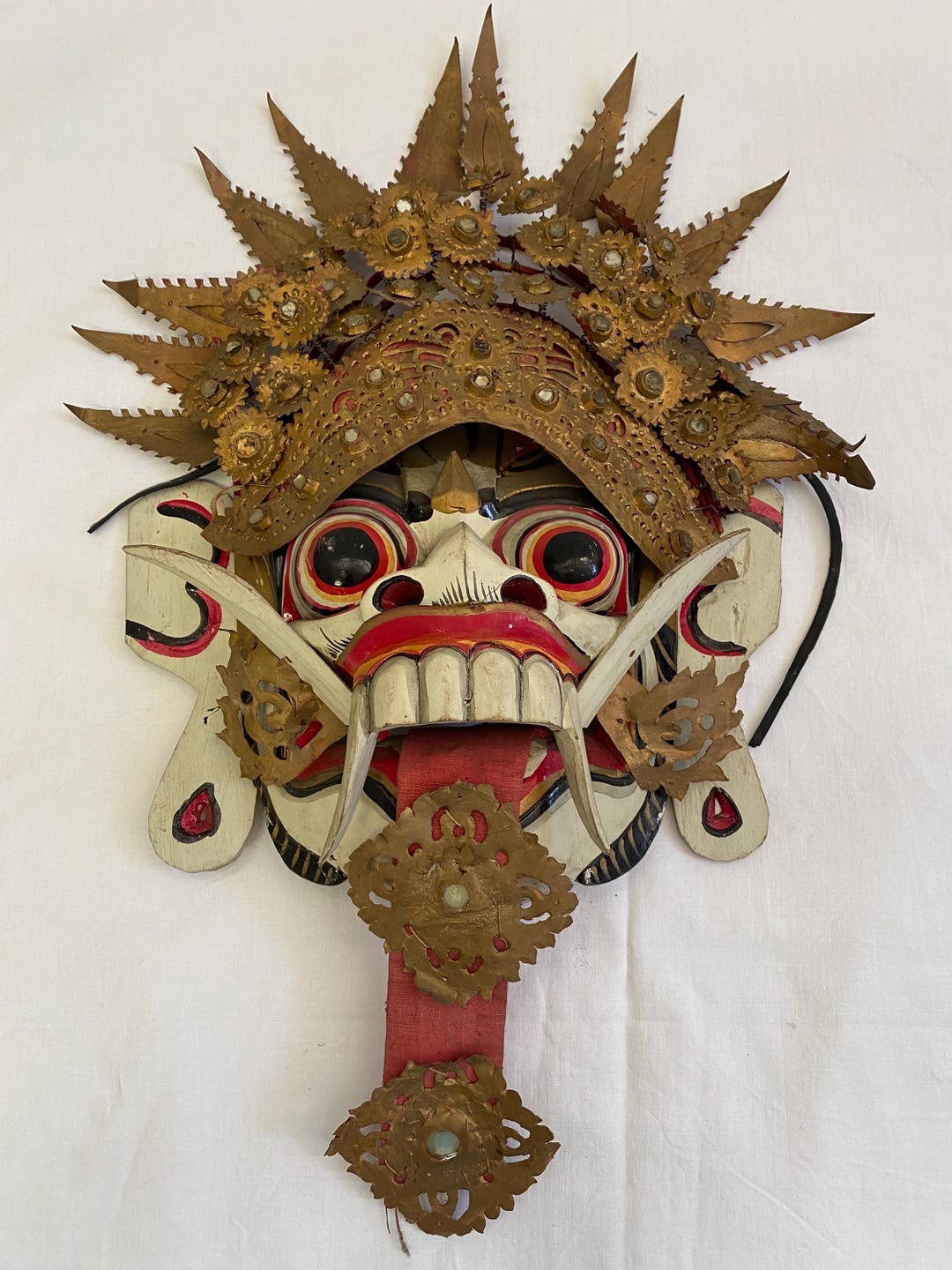 Balinese Tribal Demon Mask Hand Painted Devil Mask With Crown Evil ...