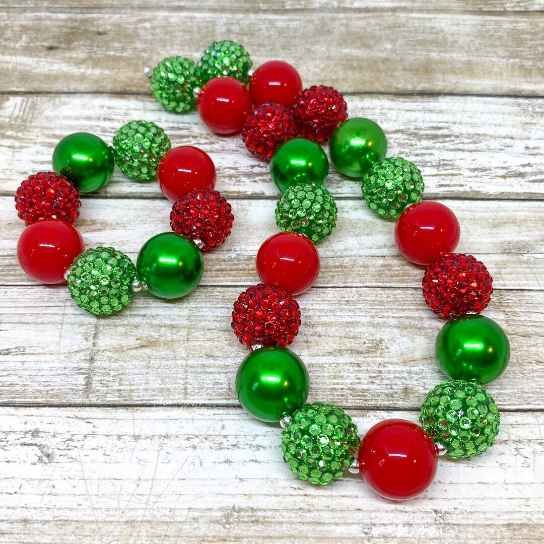 Holiday Bubblegum Necklace, Christmas Necklace for Toddler, Girls ...
