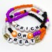 Trick or Treat Letter Bracelets, Halloween Stack Bracelets, Orange and ...