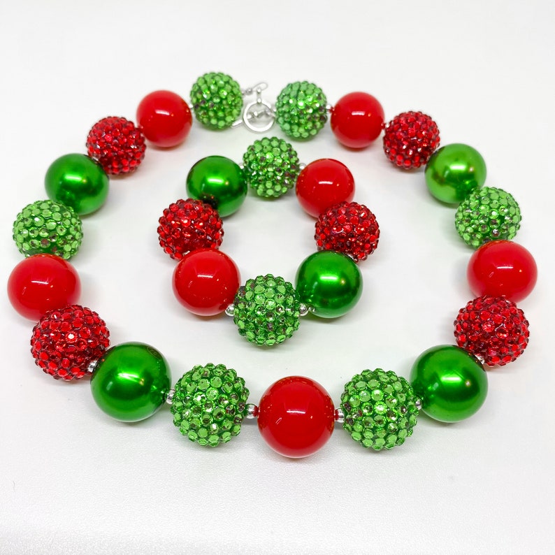 Holiday Bubblegum Necklace, Christmas Necklace for Toddler, Girls ...