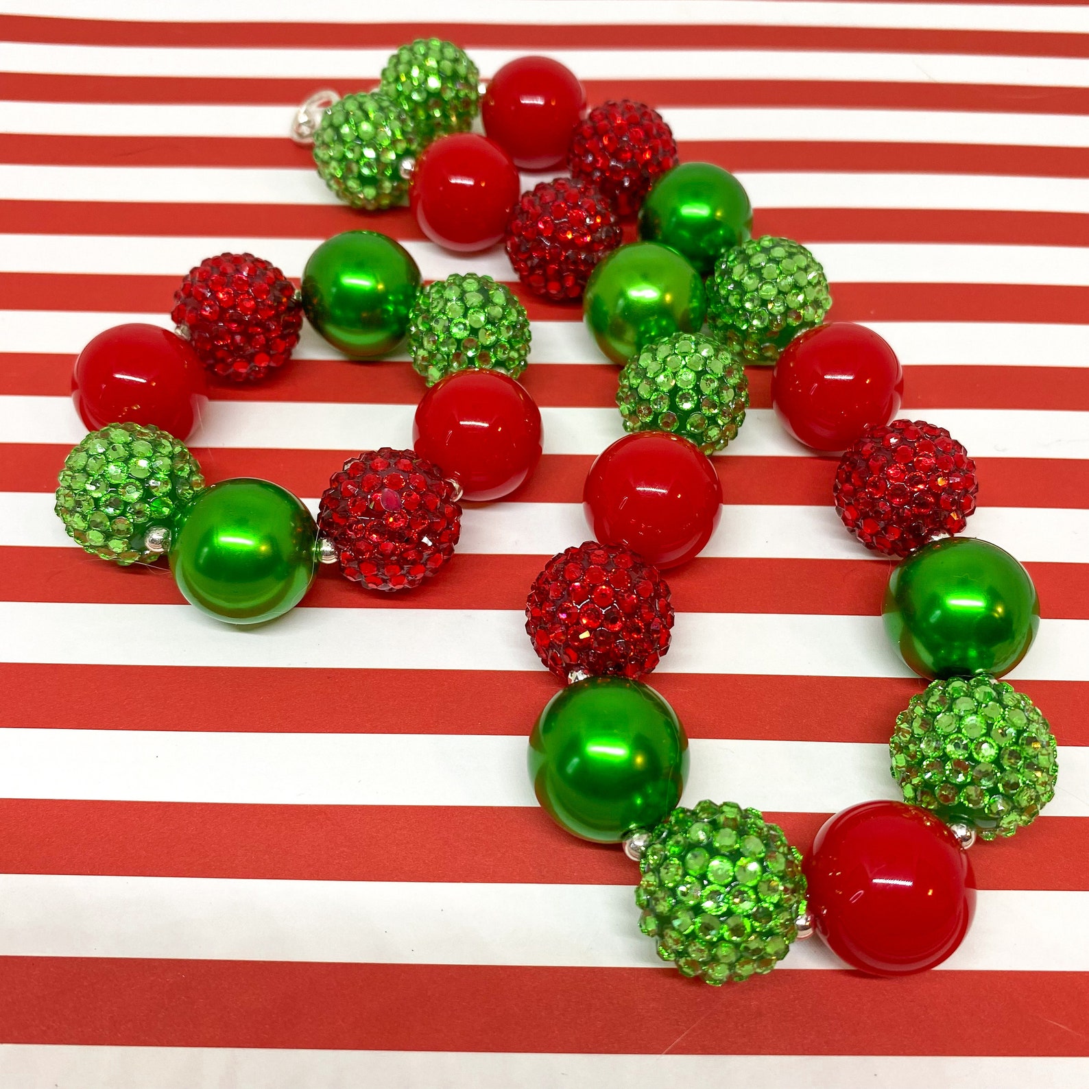 Holiday Bubblegum Necklace, Christmas Necklace for Toddler, Girls ...