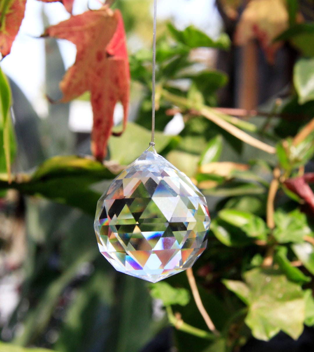 Hanging Crystal Glass Sun Catcher, Window Hanging Decor, Rainbow Light ...