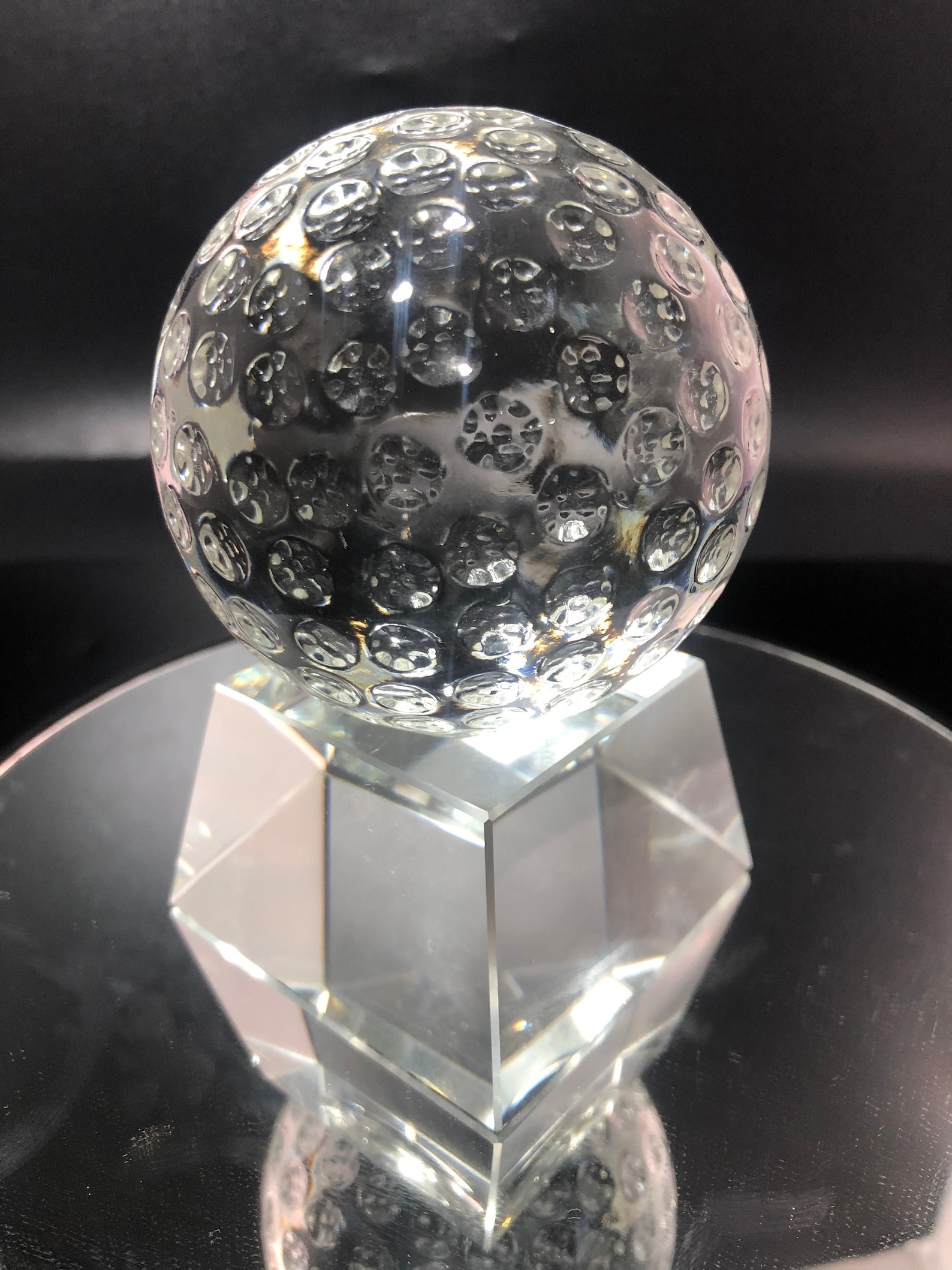 Personalized Crystal Glass Golf Award Trophy Glass Golf - Etsy