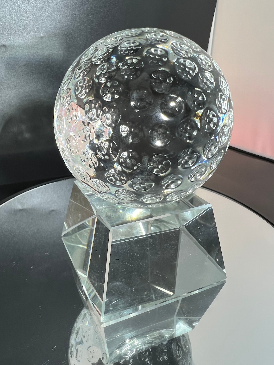 Personalized Crystal Glass Golf Award Trophy Glass Golf - Etsy