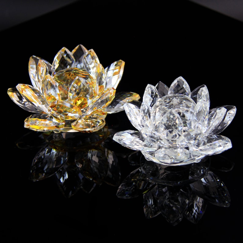 Handmade Crystal Glass Lotus Flower Water Lily,mothers Day,vintage ...
