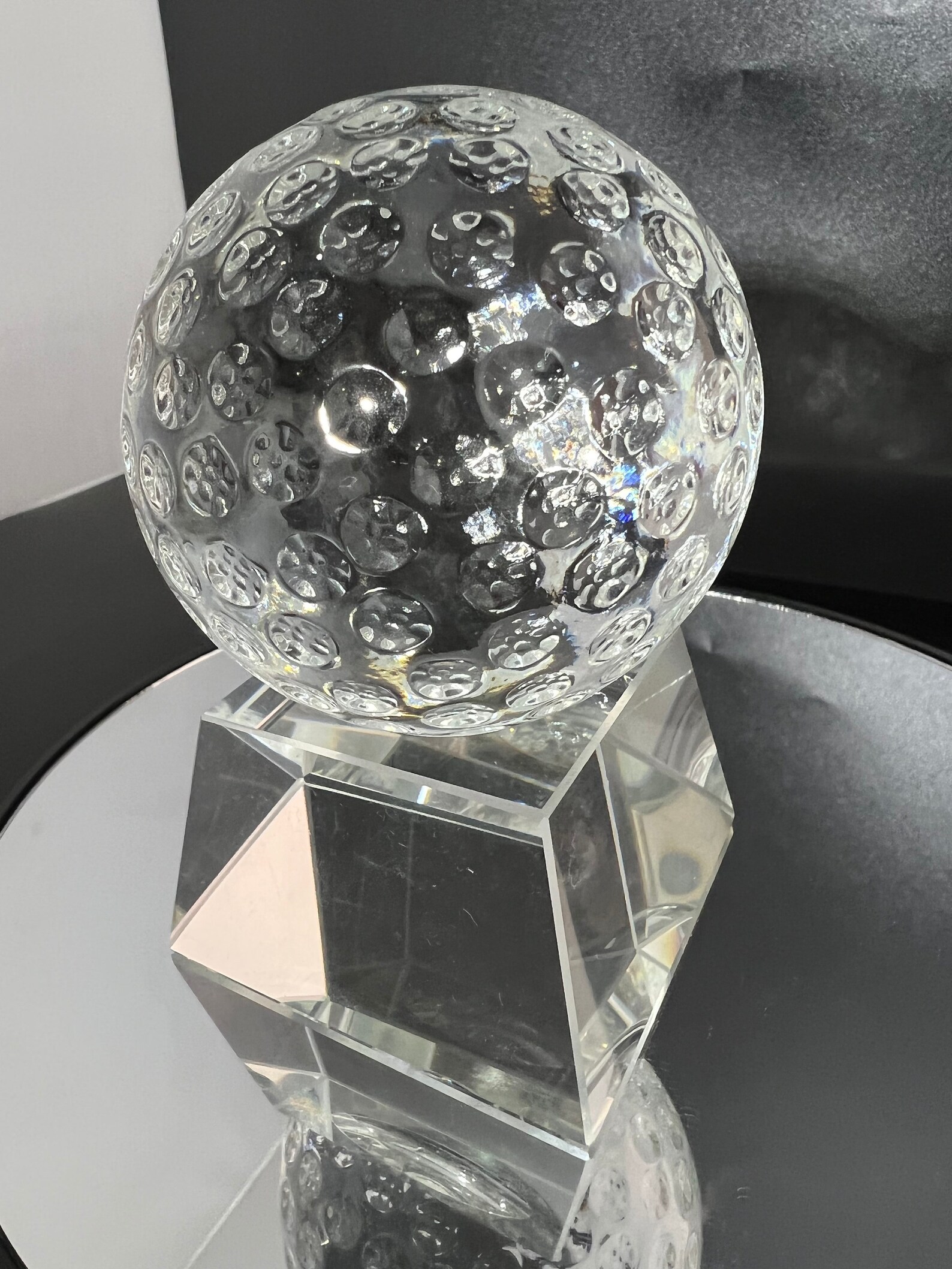 Personalized Crystal Glass Golf Award Trophy, Banquet Gift - Etsy