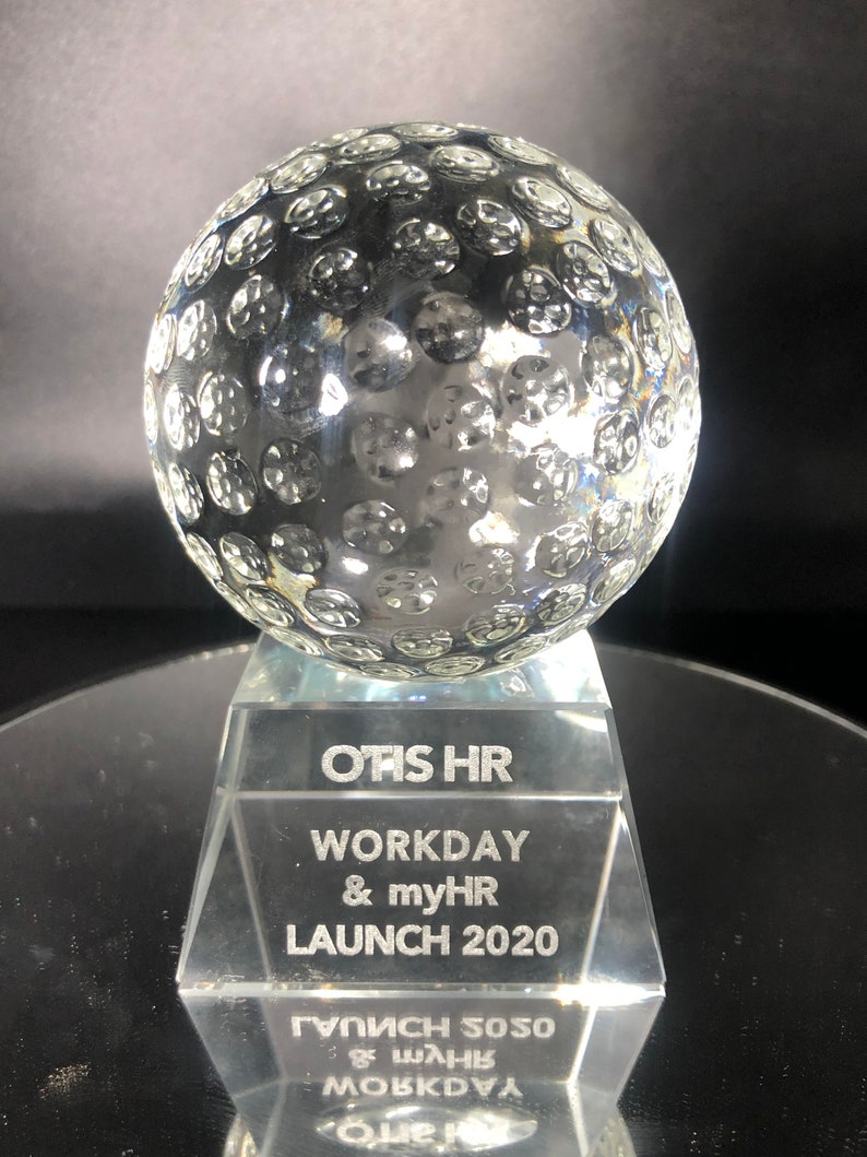 Personalized Crystal Glass Golf Award Trophy Glass Golf - Etsy