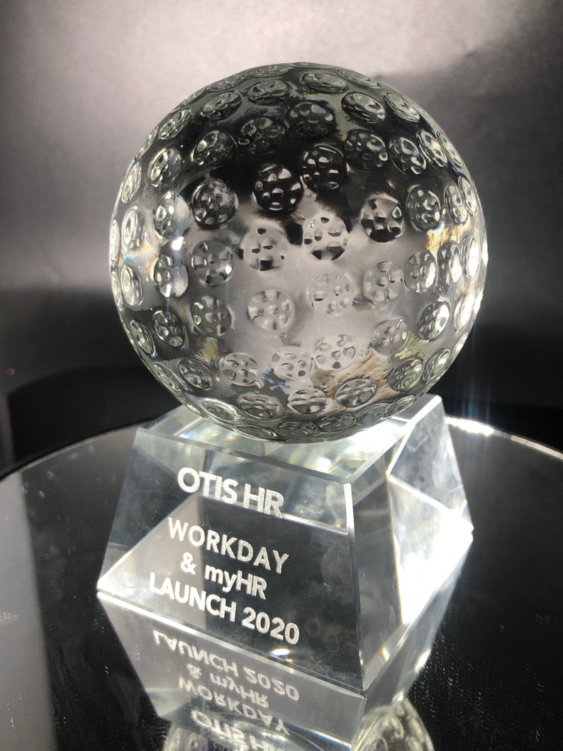 Personalized Crystal Glass Golf Award Trophy, Banquet Gift - Etsy