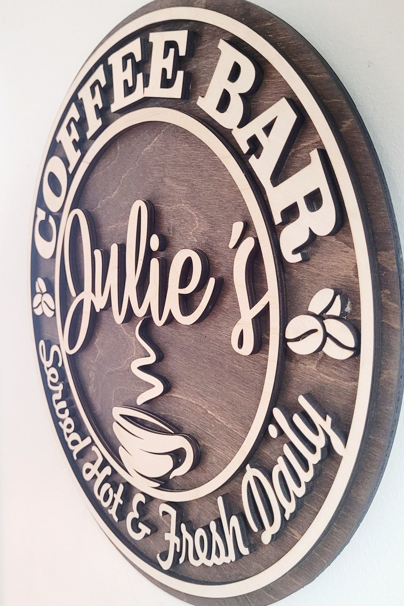 Personalized Coffee Bar Sign Custom Coffee Bar Sign Coffee Bar Décor ...