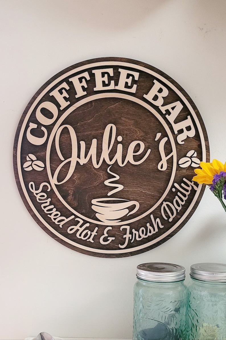 Personalized Coffee Bar Sign Custom Coffee Bar Sign Coffee Bar Décor ...
